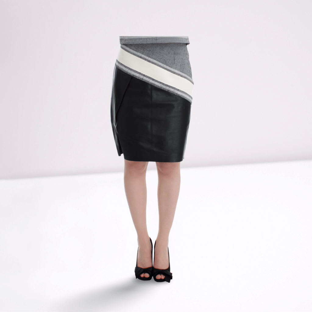 Gray Black Liza Leather Straight Pencil – StockStories