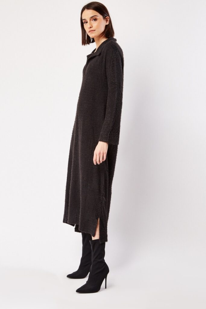 Soft Knit Collared Maxi Dress – StockStories