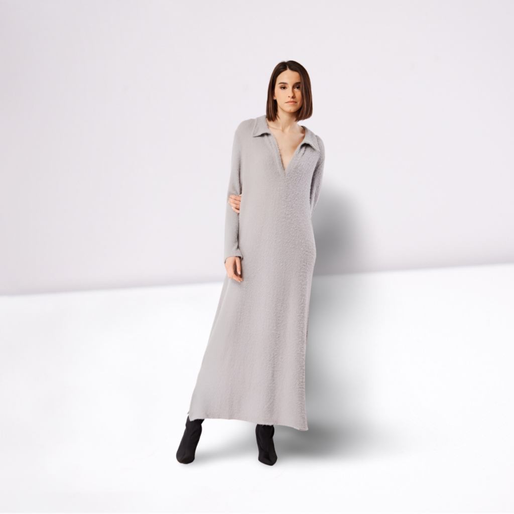 Soft Knit Collared Maxi Dress – StockStories