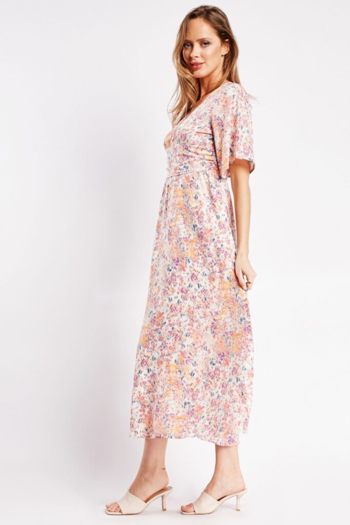Vintage Floral Low Plunge Dress – StockStories