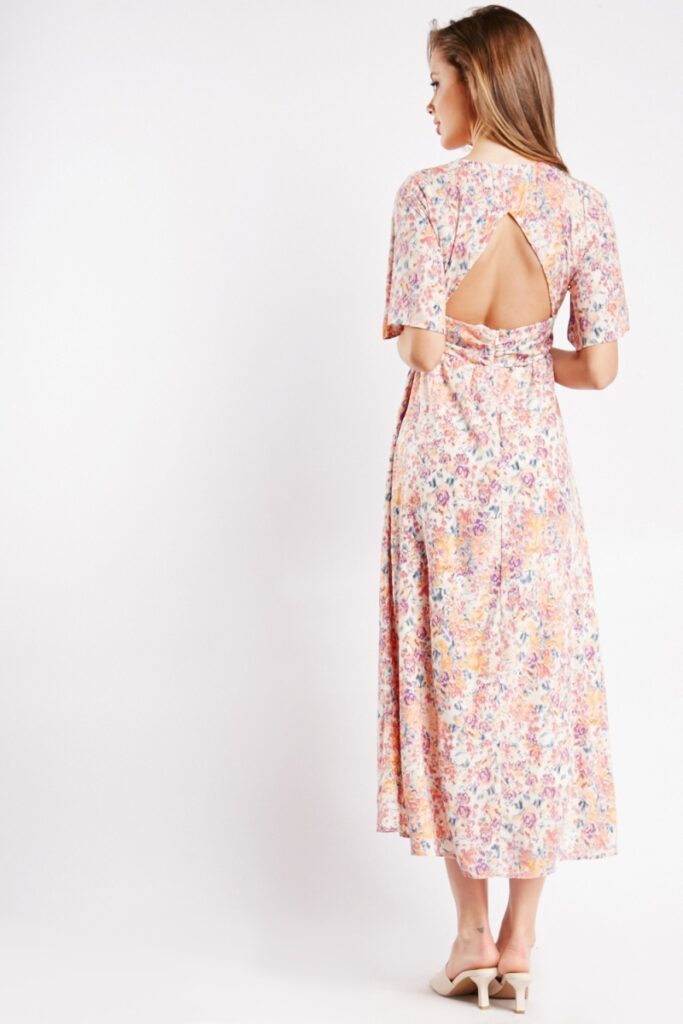 Vintage Floral Low Plunge Dress – StockStories